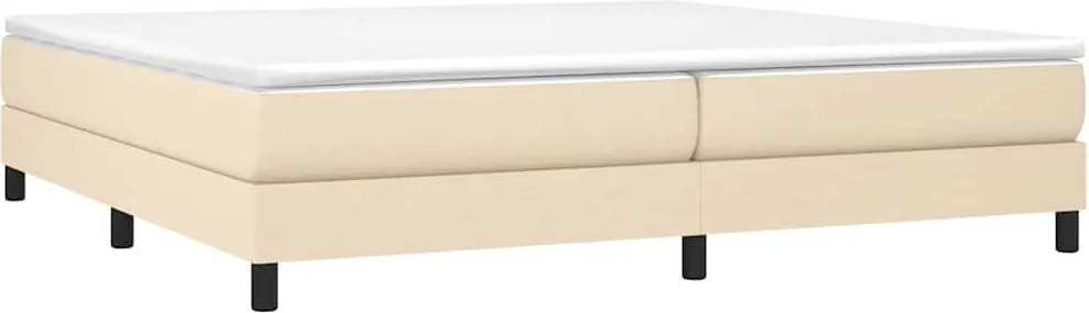 Rám postele s boxspringem krémový 200 x 200 cm textil 3120545