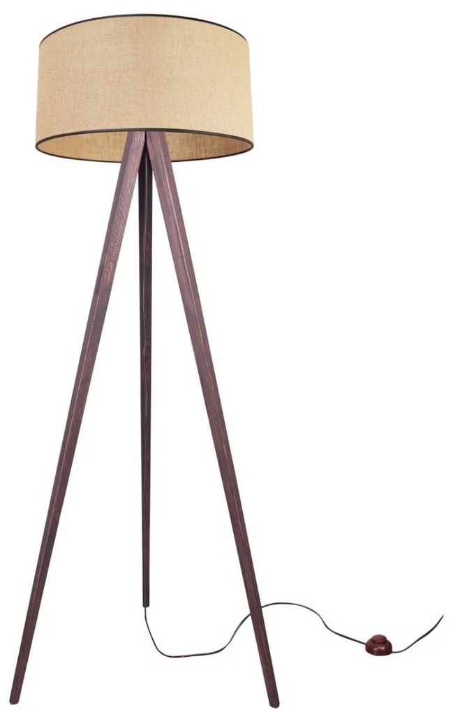 Podlahová lampa JUTA, 1x jutové stínítko, (výběr ze 6 barev konstrukce), BL