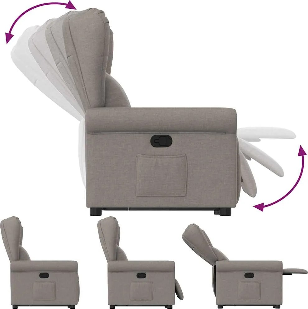 Zvedací polohovací křeslo taupe textil 3303381