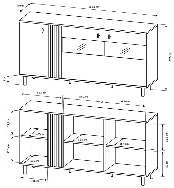 Obývací stěna MADIS | sestava A | 4 díly |  artisan/antracit