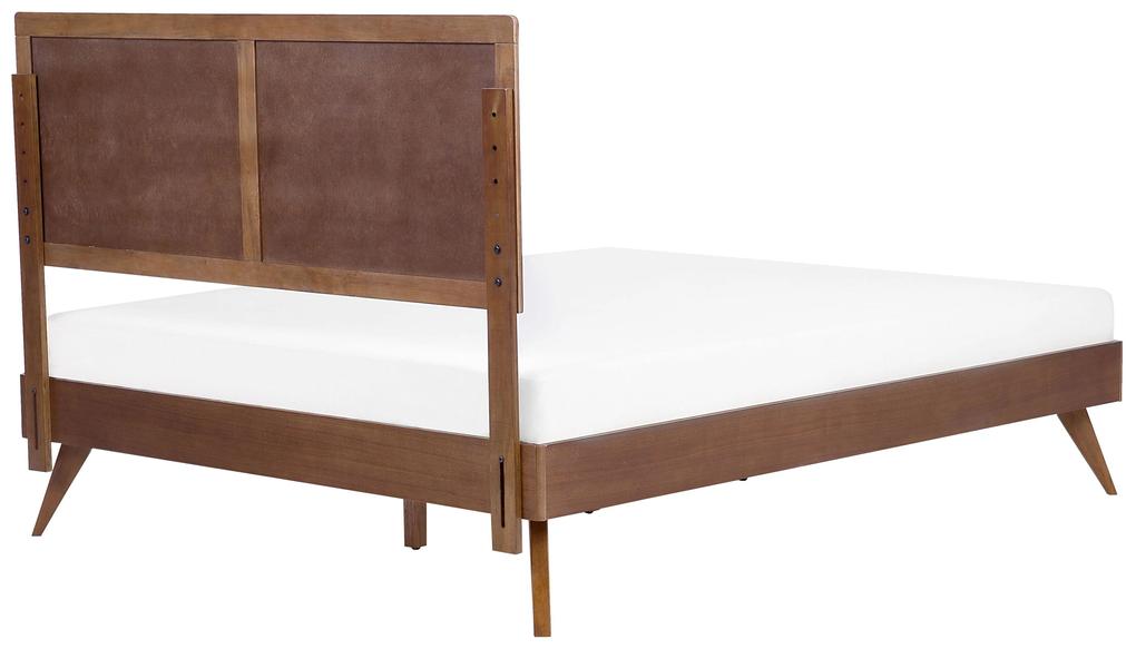 Dřevěná postel 180 x 200 cm tmavě hnědá ISTRES Beliani