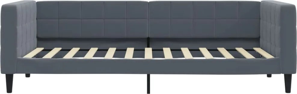 Válenda s přistýlkou a zásuvkami tmavě šedá 100 x 200 cm samet 3196747