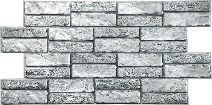 Obkladové panely 3D PVC TP10019926, rozměr 955 x 476 mm, kámen šedý, GRACE