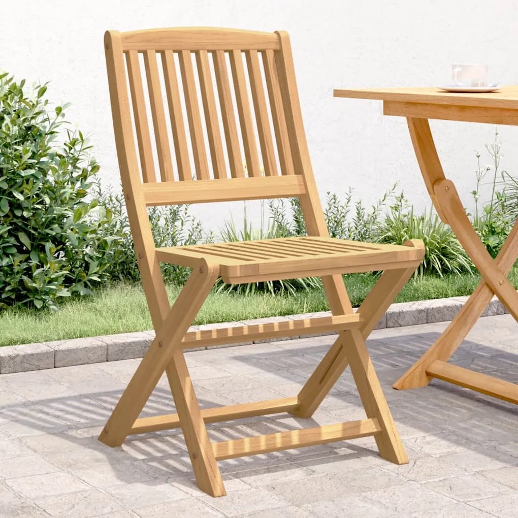 Skládací zahradní židle 4 ks 57 x 49 x 90 cm masivní akácie - Default Title