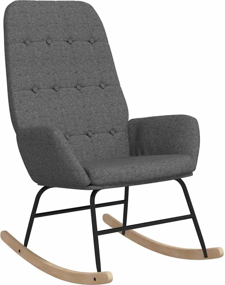 Houpací křeslo světle šedé textil 341253