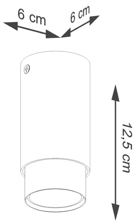 Stropní svítidlo Nero, 1x černé kovové stínítko, (12,5 cm), g