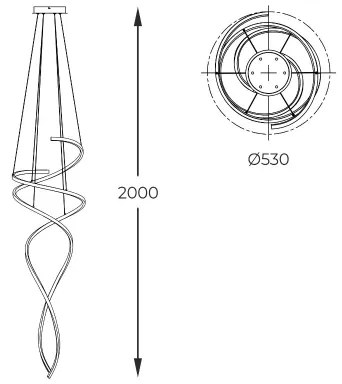 Zuma Line MD3127-2M-3GT - LED Lustr na lanku COCO 68W/230V 3000/4000/6000K + DO