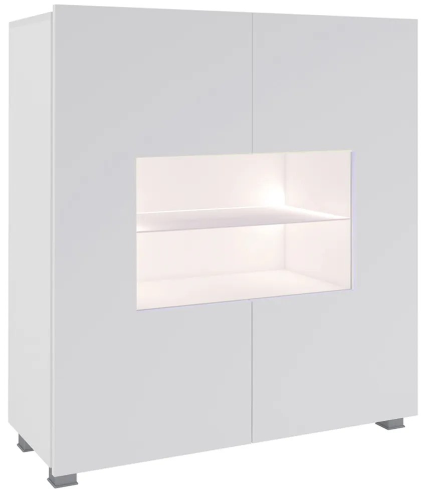 Obývací stěna CALABRINI c | 300 cm | 5 dílů S | černá lesk/bílá lesk