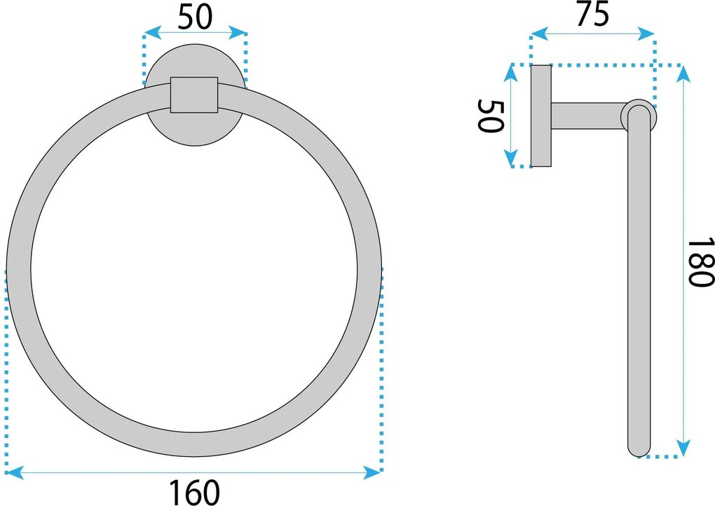 Rea Galo, prstenový věšák na ručník, měděná matná, REA-88074
