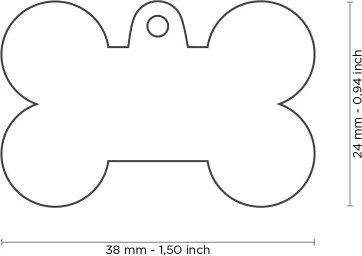 Psí známka MY FAMILY Zlatá třpytivá kost