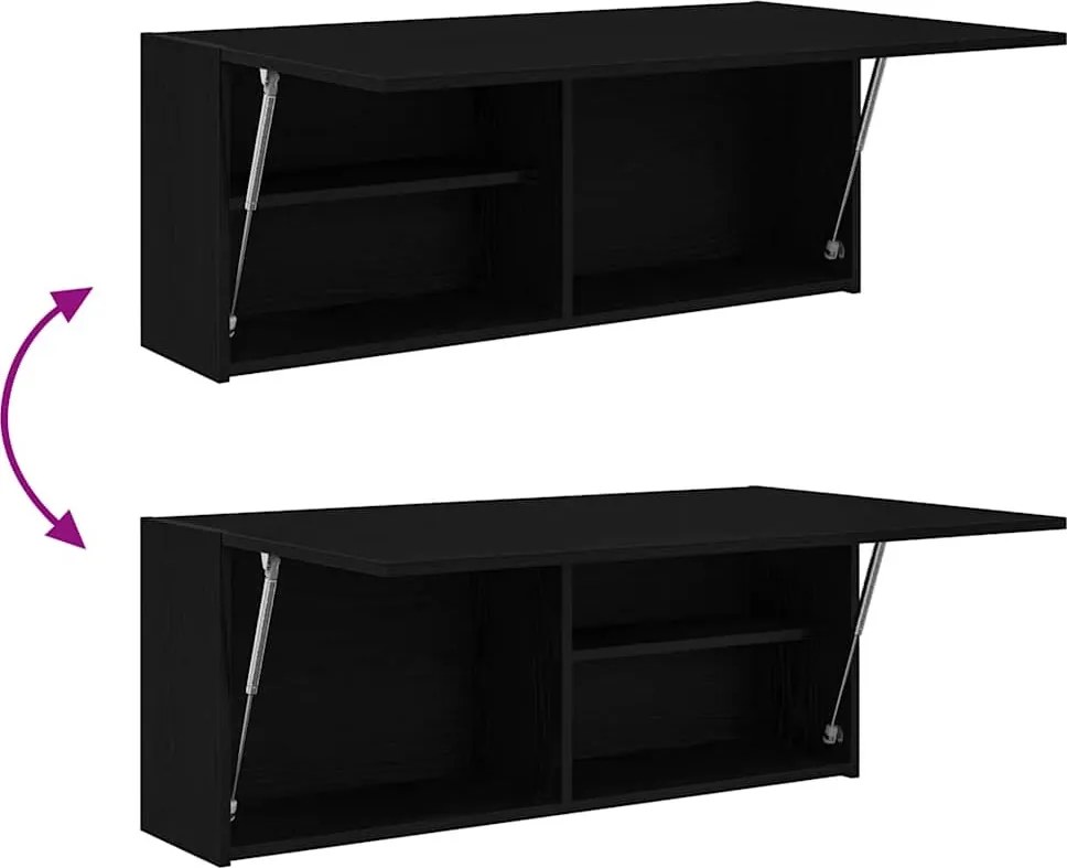 vidaXL Koupelnová nástěnná skříňka 100x25x40 cm kompozitní dřevo [860109] Barva: Černá