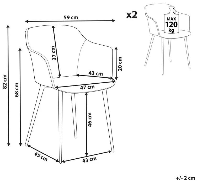 Sada 2 čalouněných jídelních židlí tmavozelené ELIM Beliani