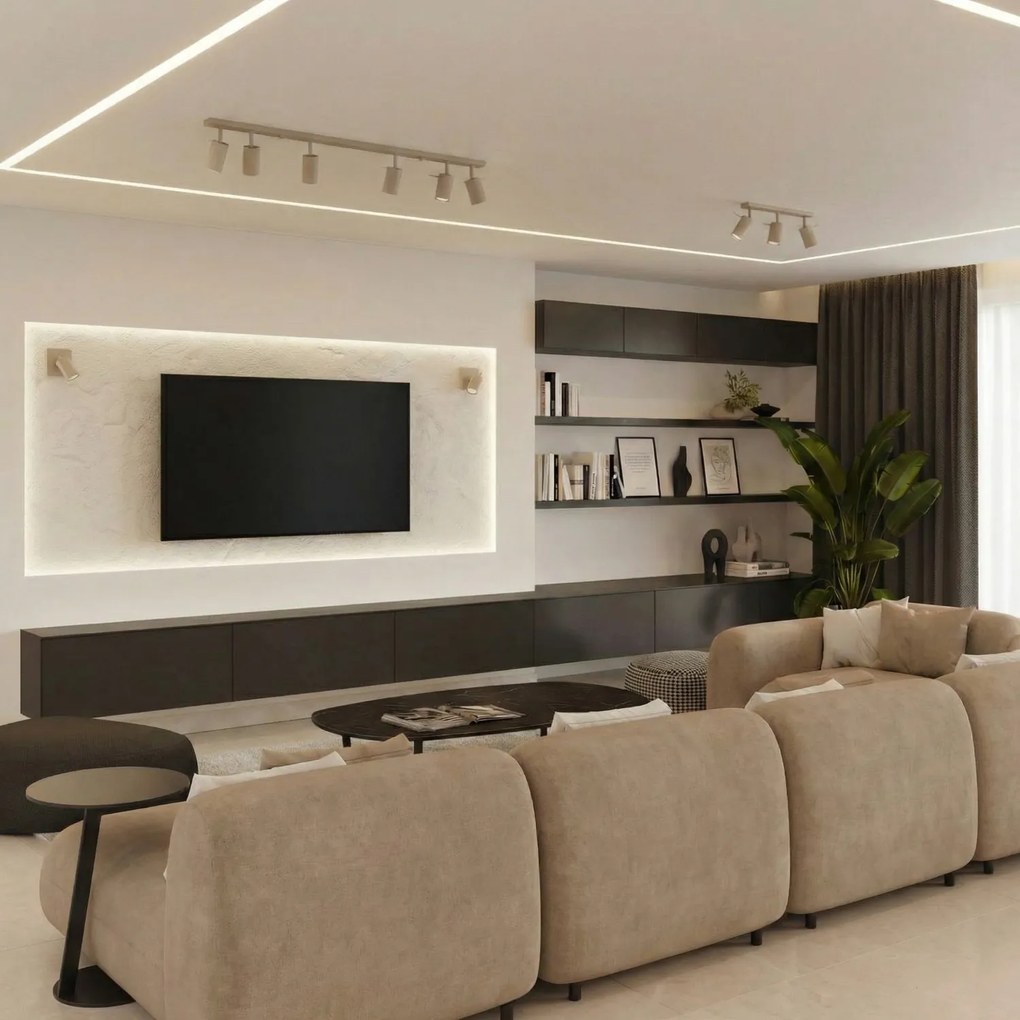 Sollux Lighting Nástěnné svítidlo RING šedobéžové