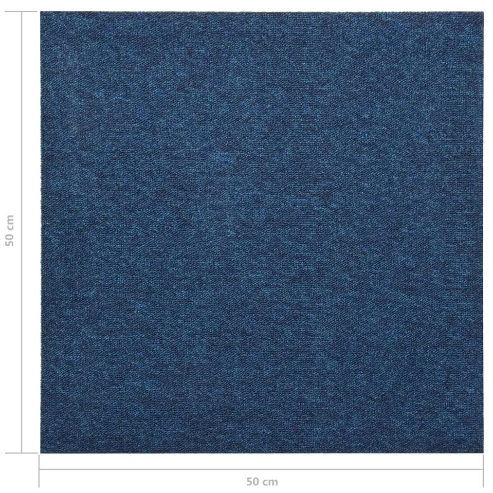 Kobercové podlahové dlaždice 20 ks 5 m² 50 x 50 cm tmavě modré,  147315