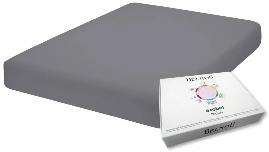 Nepropustné hyperprodyšné prostěradlo BelnoU ECOBEL 90x200 cm - tmavě šedá