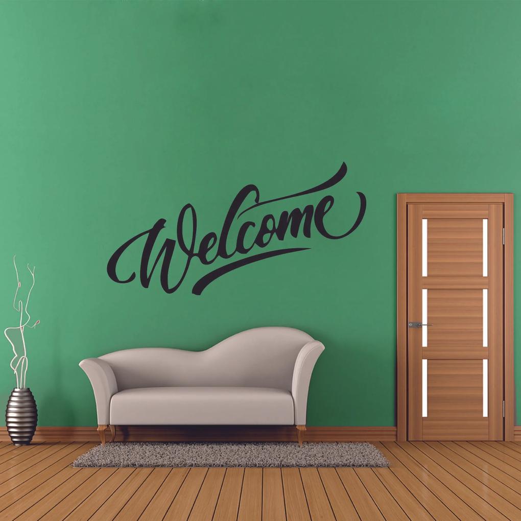 Samolepka na zeď - Welcome nápis (60x31 cm) - PopyDesign