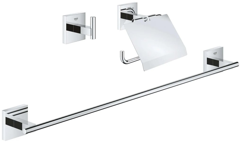 Grohe QuickFix Start Cube - Set koupelnových doplňků 3 v 1, chrom 41124000