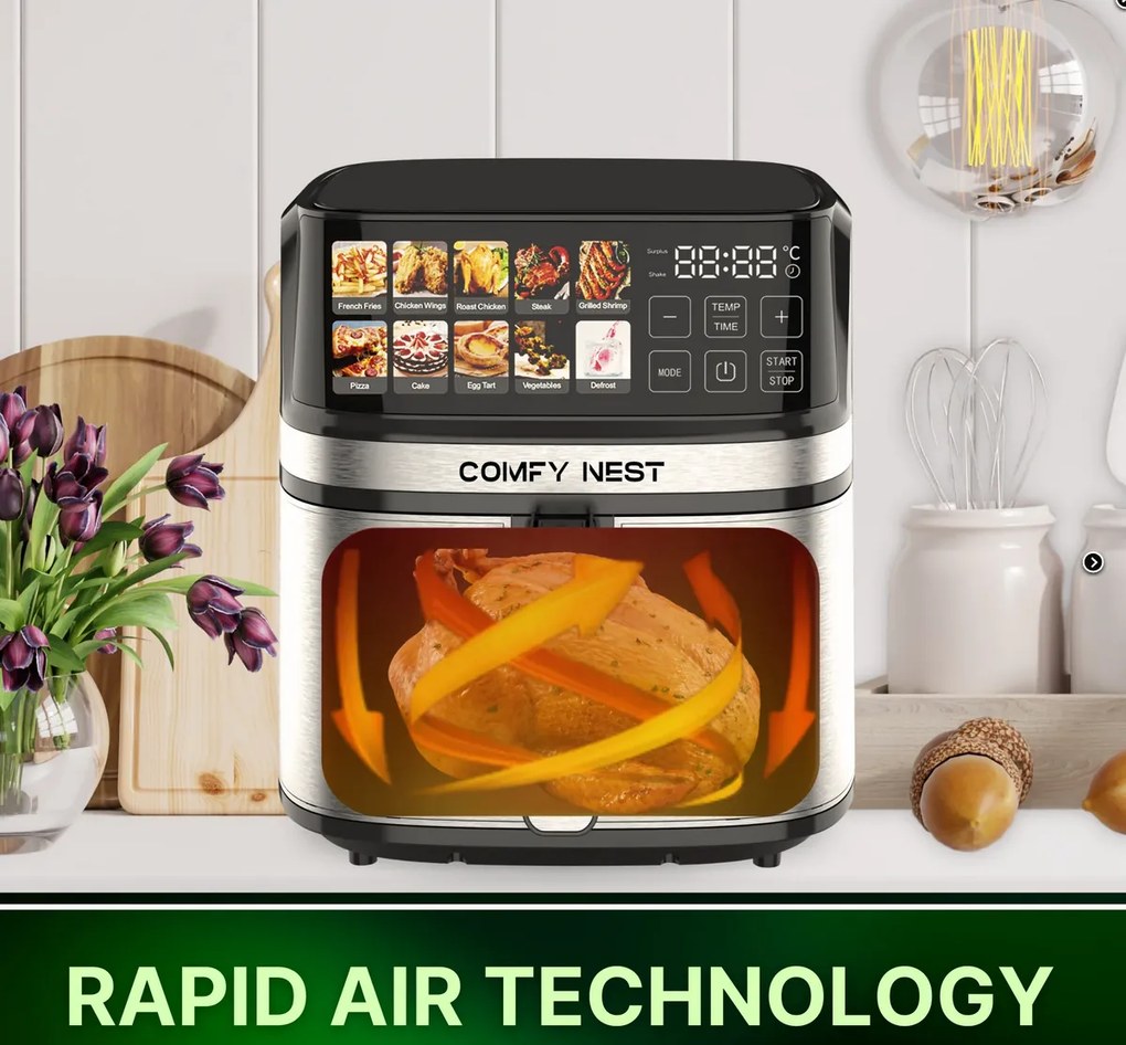 Comfy Nest CN-06160 – digitální horkovzdušná fritéza 1700 W, 8l