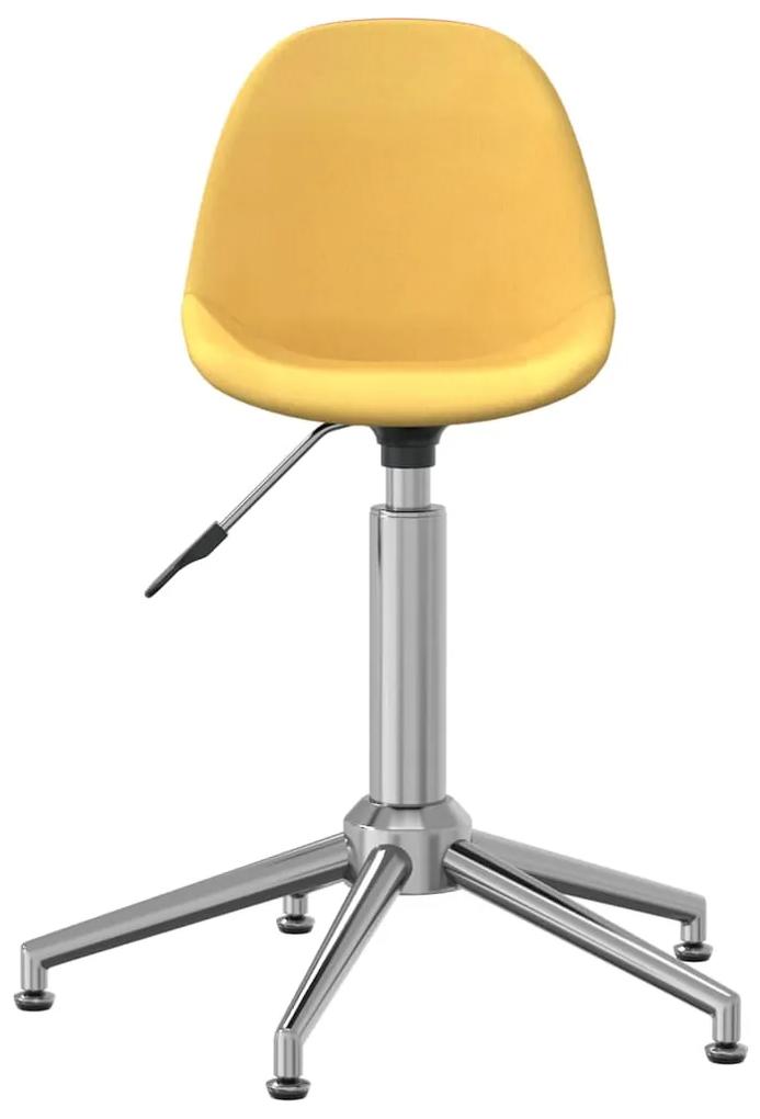 vidaXL Otočné jídelní židle 4 ks žluté textil