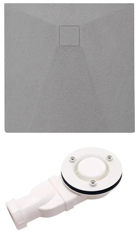BPS-koupelny Čtvercová akrylátová sprchová vanička HYD-SSV-RIKO 90x90 šedá