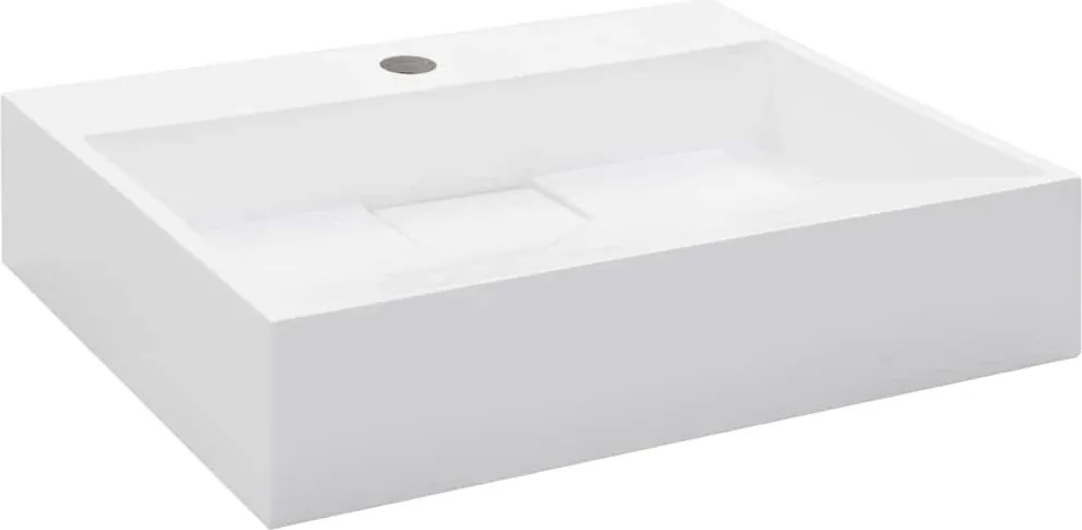 Umyvadlo 50 x 38 x 13 cm minerální/mramorový kompozit bílé 144063