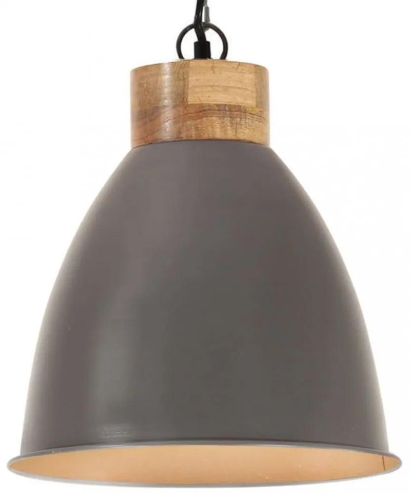 Závěsná lampa šedá / mangovníkové dřevo Dekorhome 46 cm