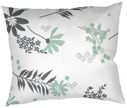 Dadka Povlak na polštář bavlna Agáta mentolová na bílém  50x70 cm