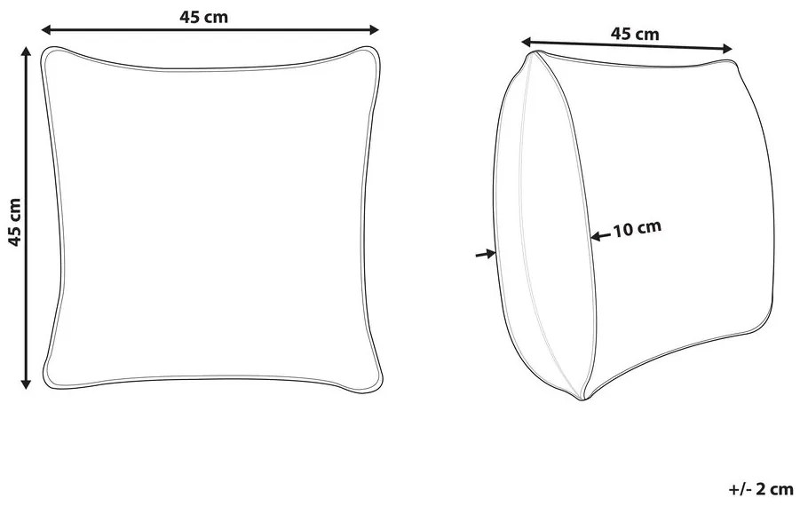 Sada 2 dekorativních polštářů 45 x 45 cm béžové CANDELABRA Beliani