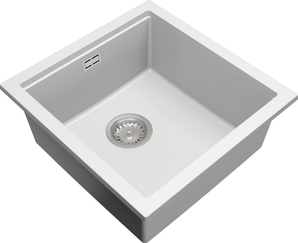 Gamma Decor 4850, 1-komorový granitový dřez 480x500x215 mm, bílá, GMA-ZLE000165