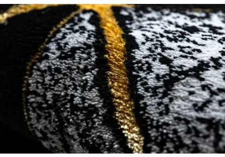 Dywany Luszczow Kusový koberec, kulatý GLOSS  400B 86, 3D geometrický černý / zlato Rozměr koberce: 120 cm KRUH