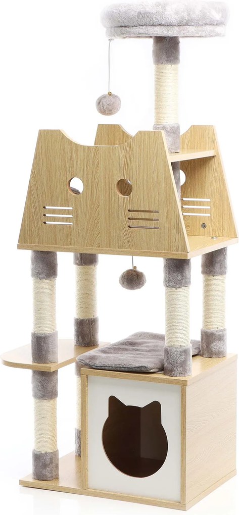 Škrabadlo pro kočky fudajo – 126 cm, Dřevo (64246)