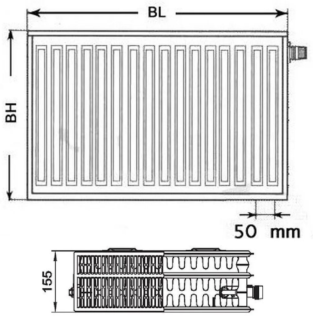 Kermi Therm X2 Profil-V deskový radiátor 33 900 / 1200 FTV330901201R1K