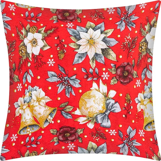 Bellatex Polštářek VÁNOCE Červená,Šedá,Zlatá 45x45 cm
