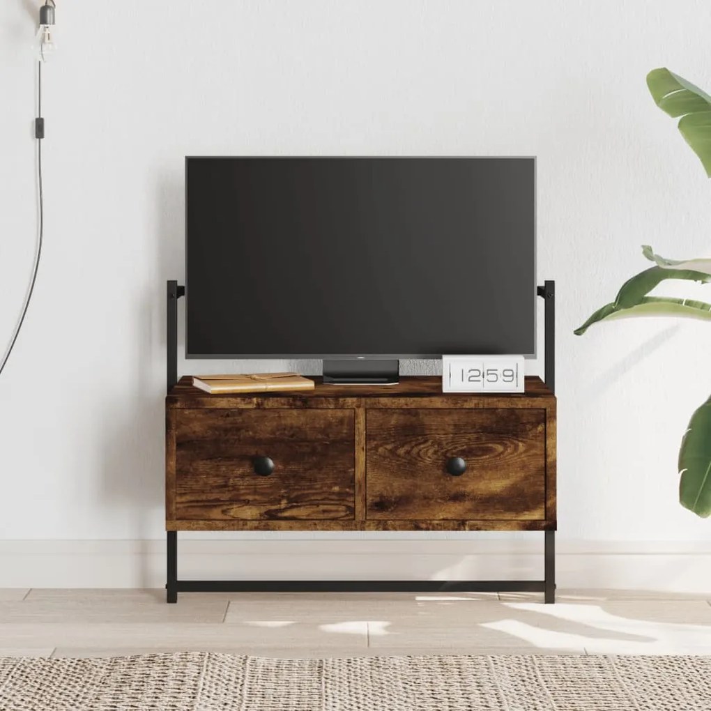 TV skříňka nástěnná kouřový dub 60,5x30x51 cm kompozitní dřevo