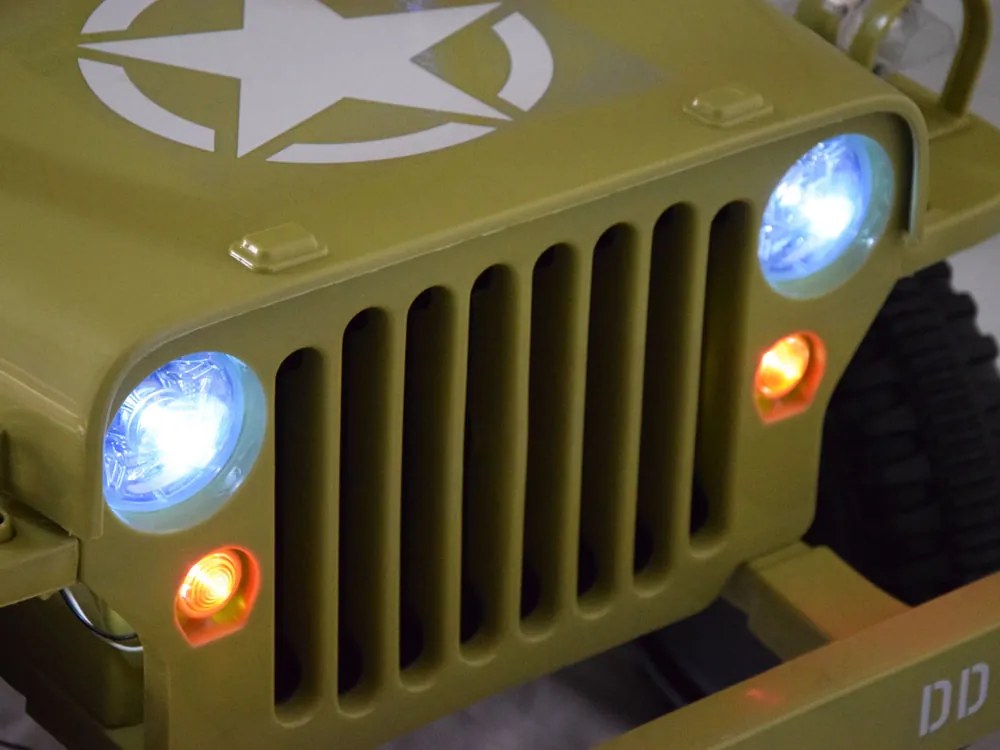 Dětský elektrický vojenský jeep willys SMALL 4x4 béžový