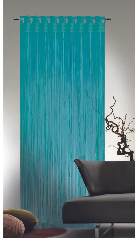 Albani Provázková záclona Cord tyrkysová, 90 x 245 cm