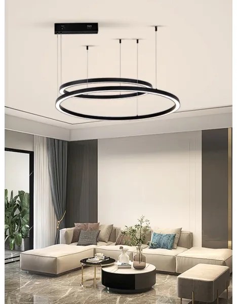 Immax NEO 07216L - LED Stmívatelný lustr FINO 93W/230V 60/80cm černá Tuya+DO