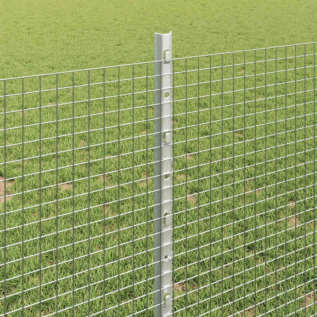 Svařovaná drátěná plotovina s tyčkami 10 x 0,8 m Stříbrná 3336322