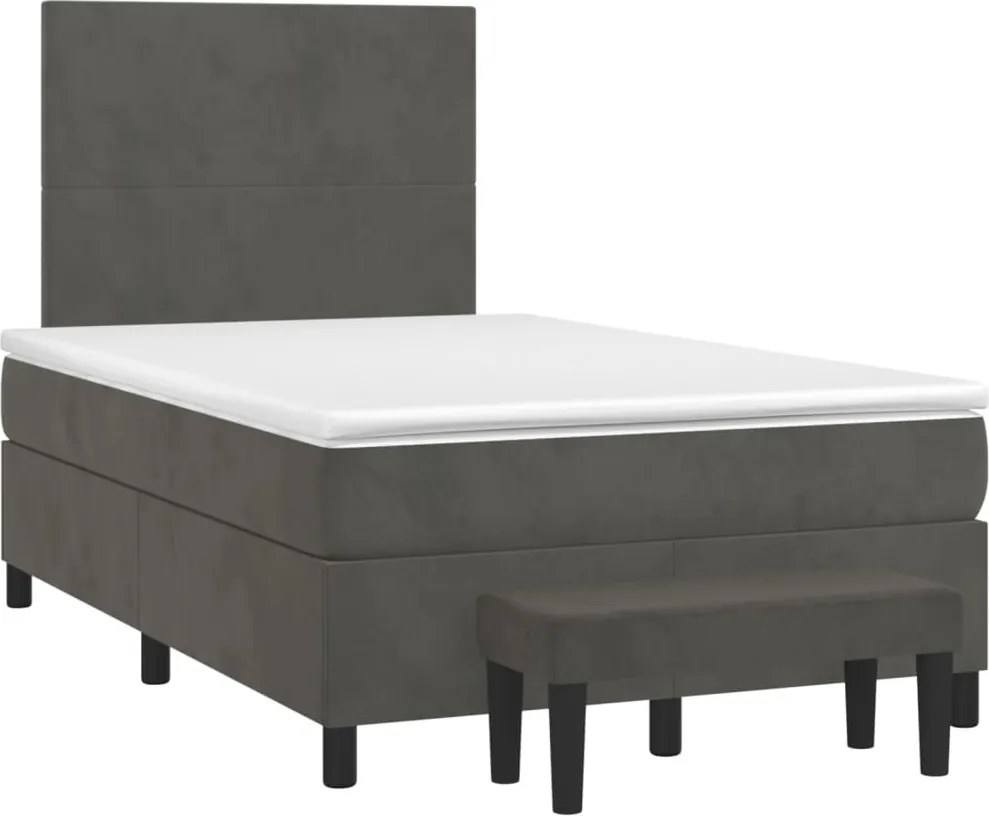 Box spring postel s matrací tmavě šedá 120 x 200 cm samet 3137714