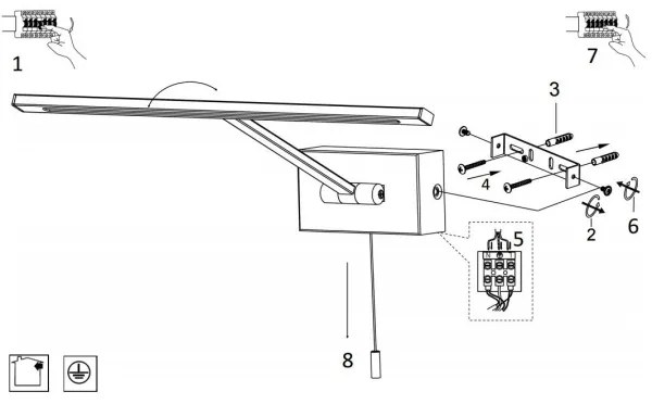 Searchlight 5586CC - LED Obrazové svítidlo LED/7,7W/230V chrom