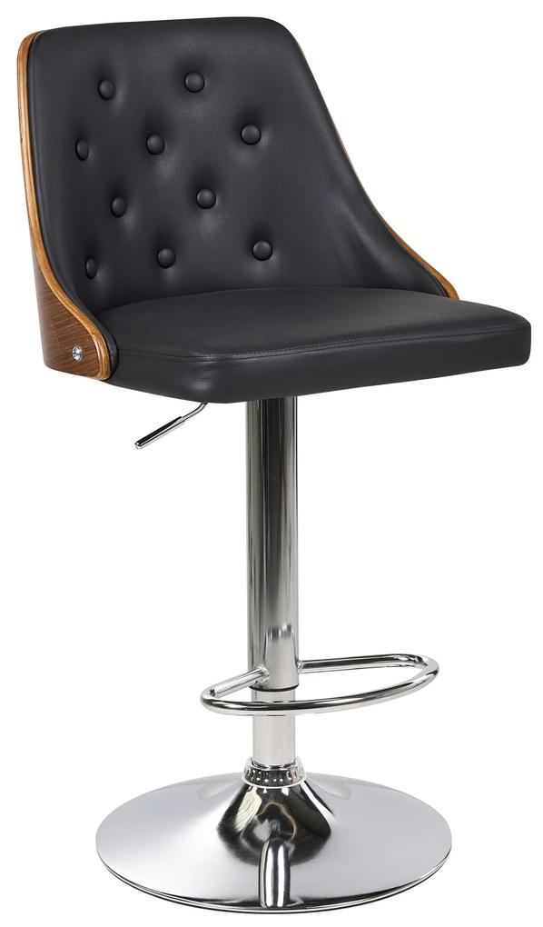 Sada 2 otočných barových židlí z umělé kůže černé VANCOUVER Beliani