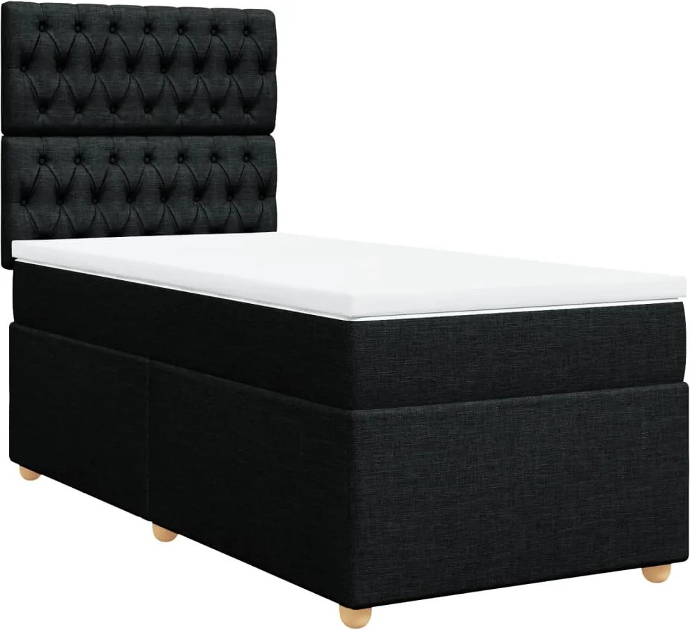 Box spring postel s matrací černá 100 x 200 cm textil 3293500