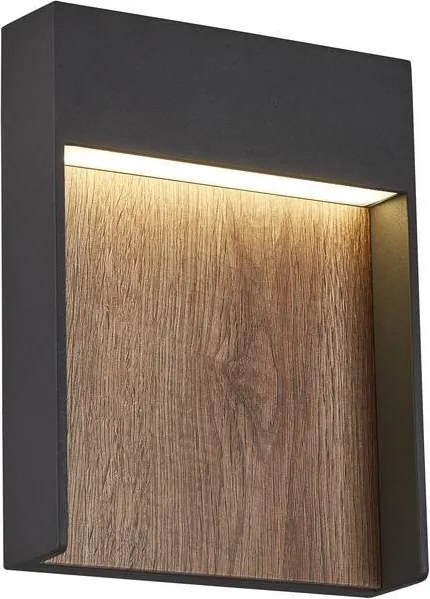 LA 1002953 FLATT Outdoor, nástěnné LED svítidlo, 3000K, IP65, antracitové/hnědé - BIG WHITE (SLV)