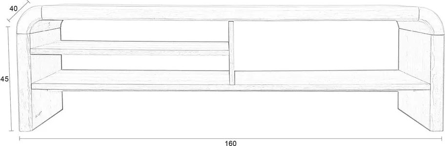 TV stolek v dekoru dubu v přírodní barvě 160x45x40 cm Brave – Zuiver