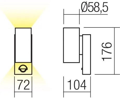 Redo 9453-LED Venkovní nástěnné svítidlo se senz. VINCE 2xLED/3W/230V IP54 antr.