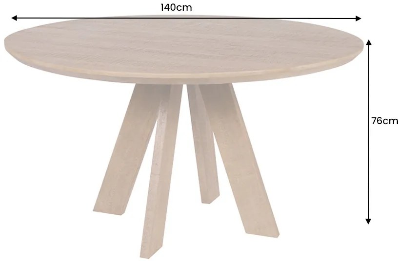 Kulatý jídelní stůl Eglantine 140 cm hnědé mango