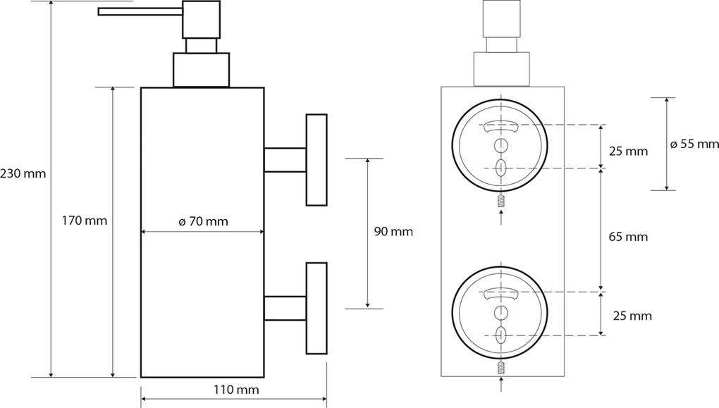 Sapho Sapho, X-ROUND dávkovač mýdla 550ml, chrom, XR102