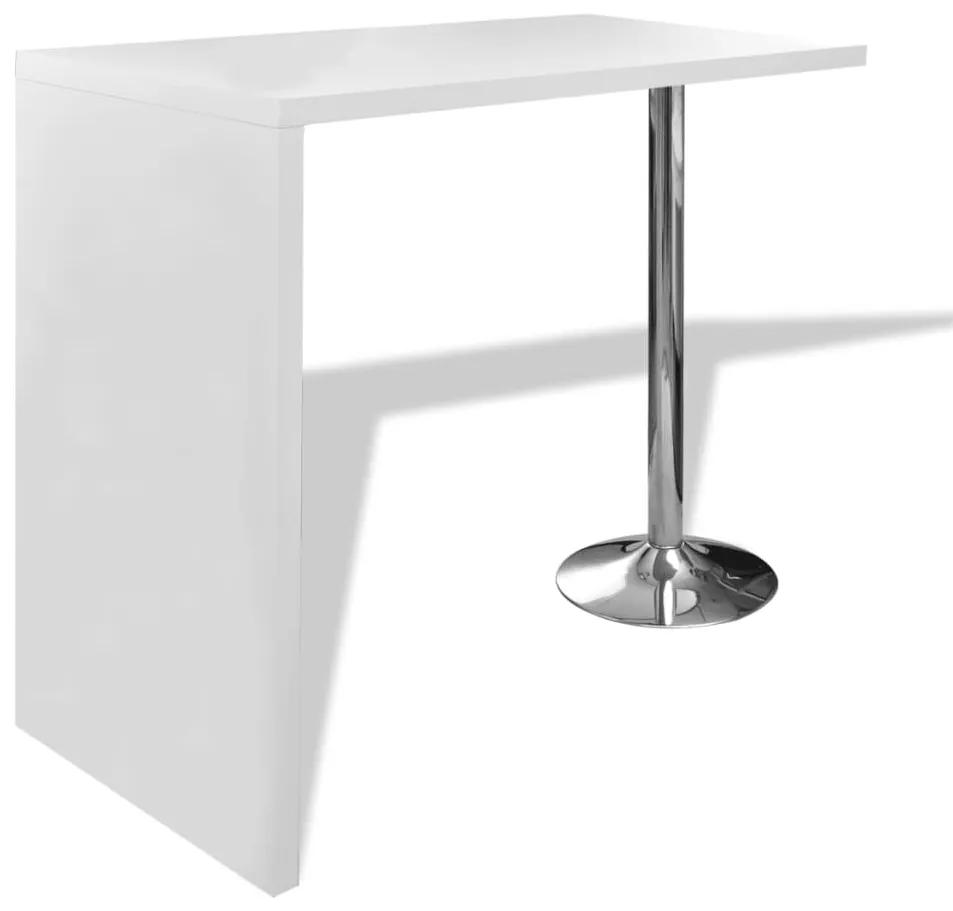 Vysoce lesklý barový jídelní stůl s 1 nohou bílý