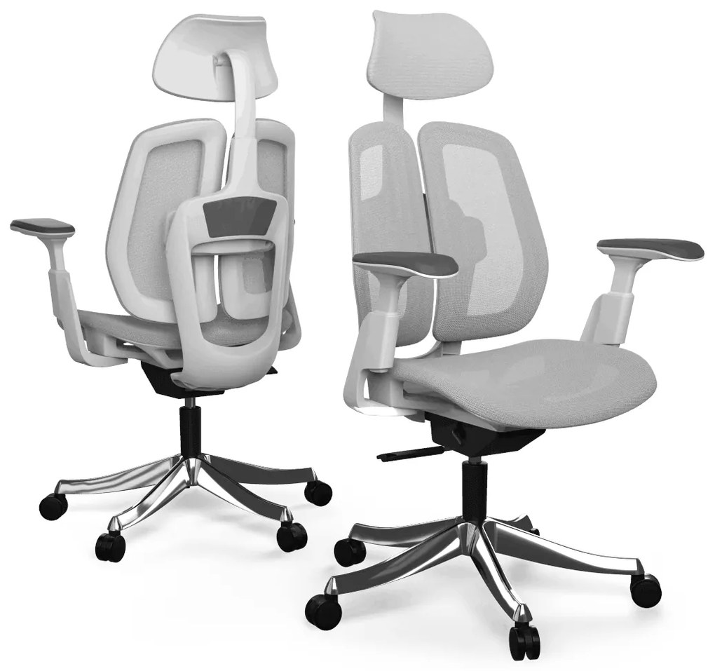 Ergonomická kancelářská židle Liftor Active, světle šedá (síťovina)