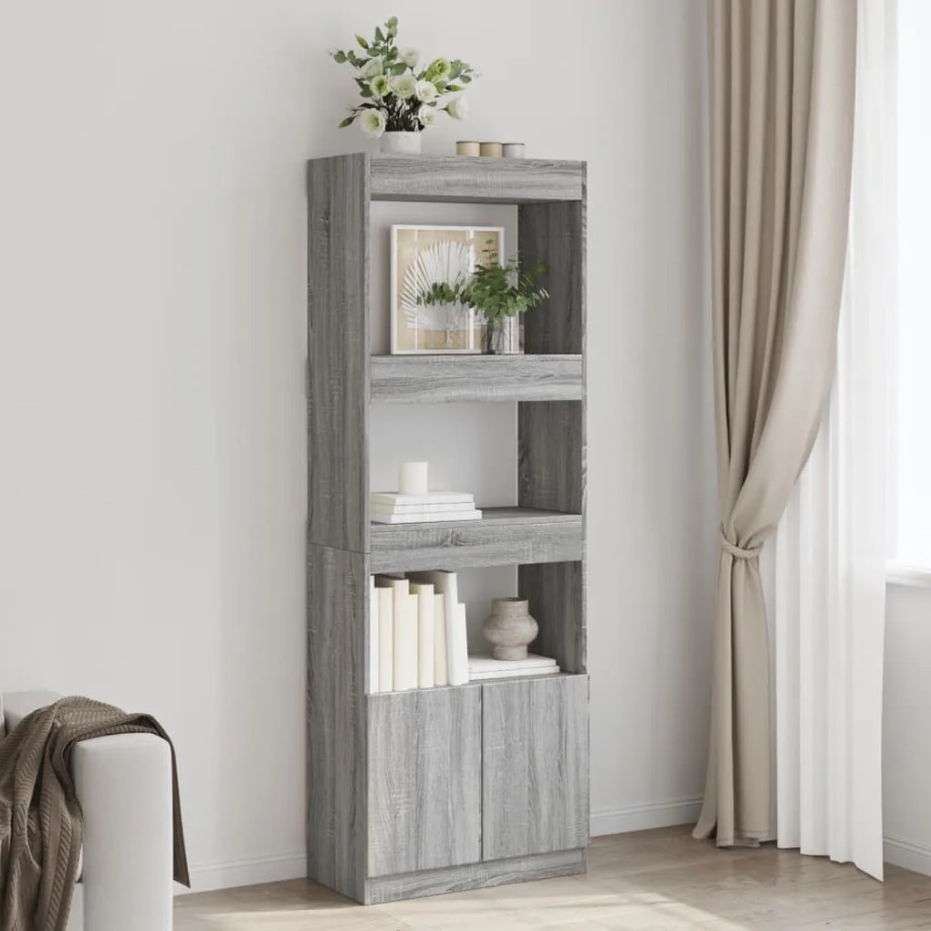 Skříň highboard šedá sonoma 63 x 33 x 180 cm kompozitní dřevo